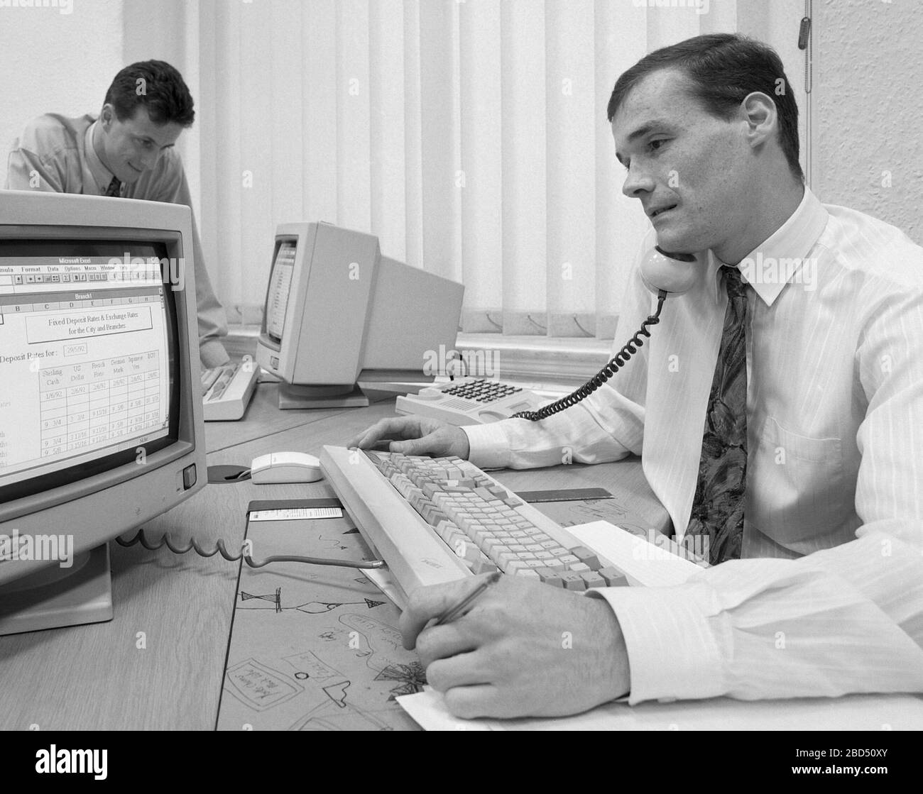 1990s workers computers Black and White Stock Photos & Images - Alamy