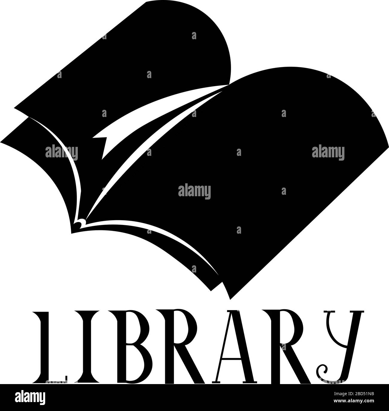 Library. Open book. Textbook. Lettering. Hobbies and learning Stock ...