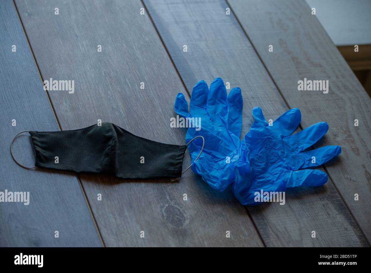 Safety breathing textile mask. Hospital or pollution protect face ...