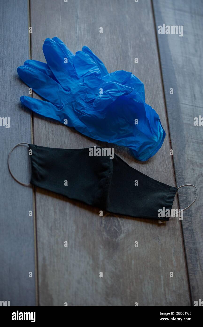 Safety breathing textile mask. Hospital or pollution protect face ...