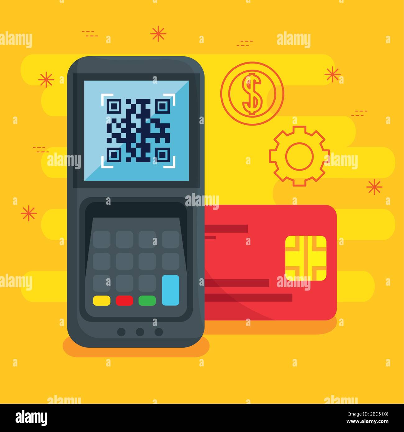 Dataphone and credit card vector design Stock Vector Image & Art - Alamy