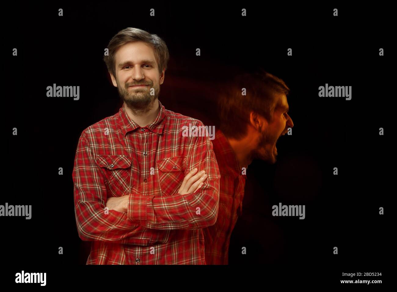 Calm outside, angry inside. The versatility of man - opened emotions ...