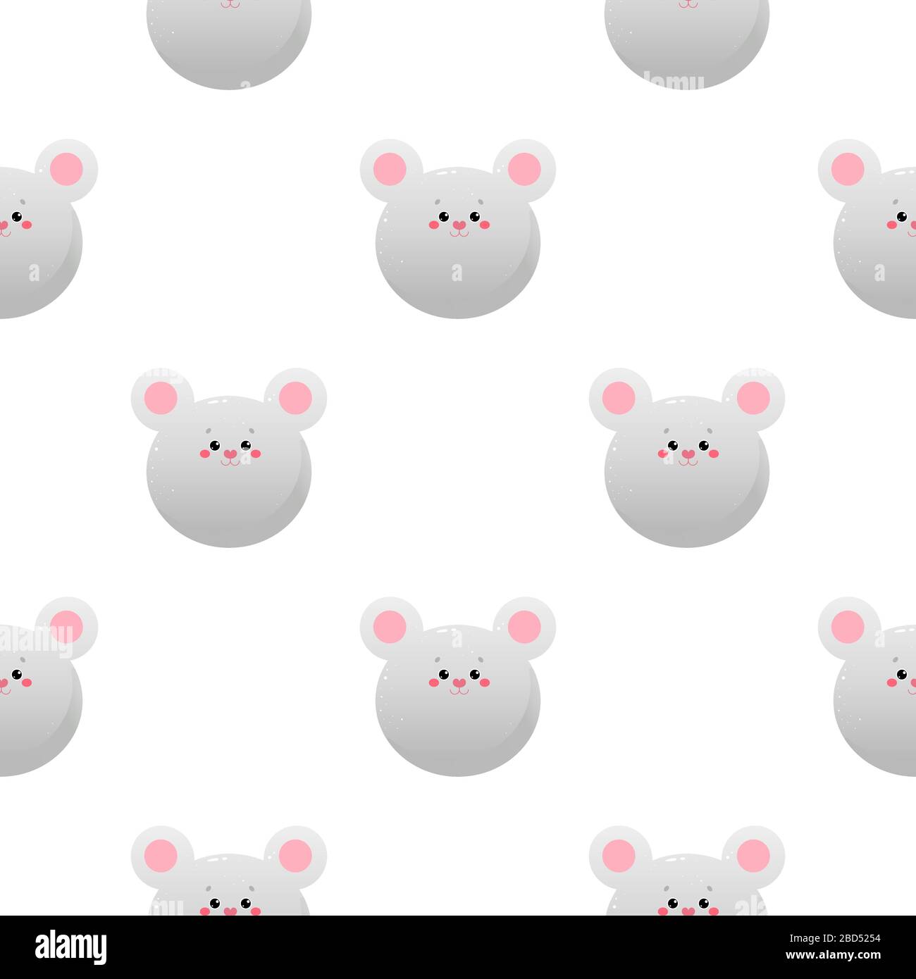 Cute Kawaii Mouse, Rat. Animal seamless pattern. Vector illustration ...
