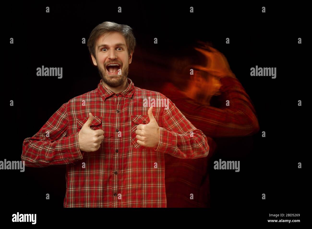 Happy outside, angry inside. The versatility of man - opened emotions ...