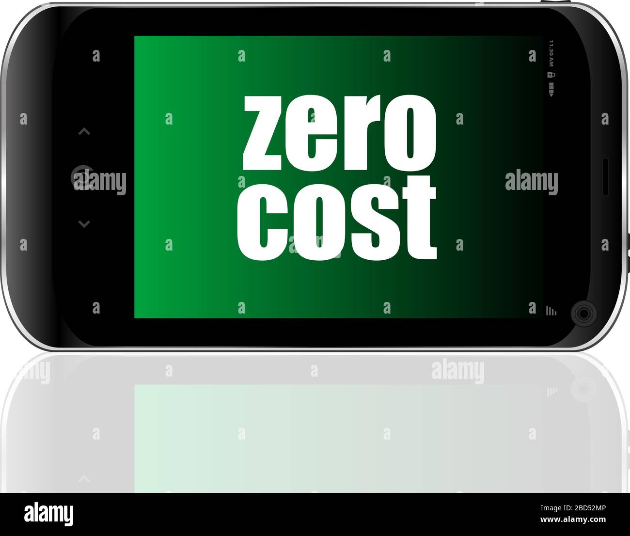 Text Zero cost. Business concept . Detailed modern smartphone Stock ...
