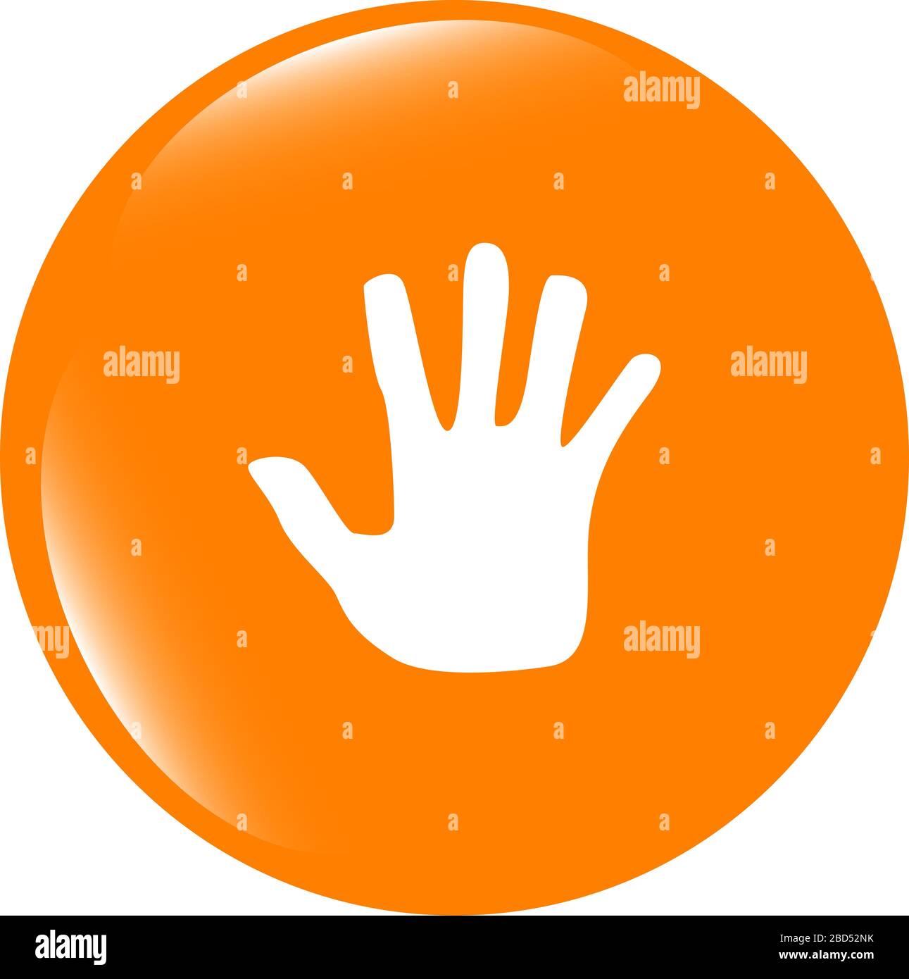 hand icon on web button . Flat sign isolated on white background Stock ...
