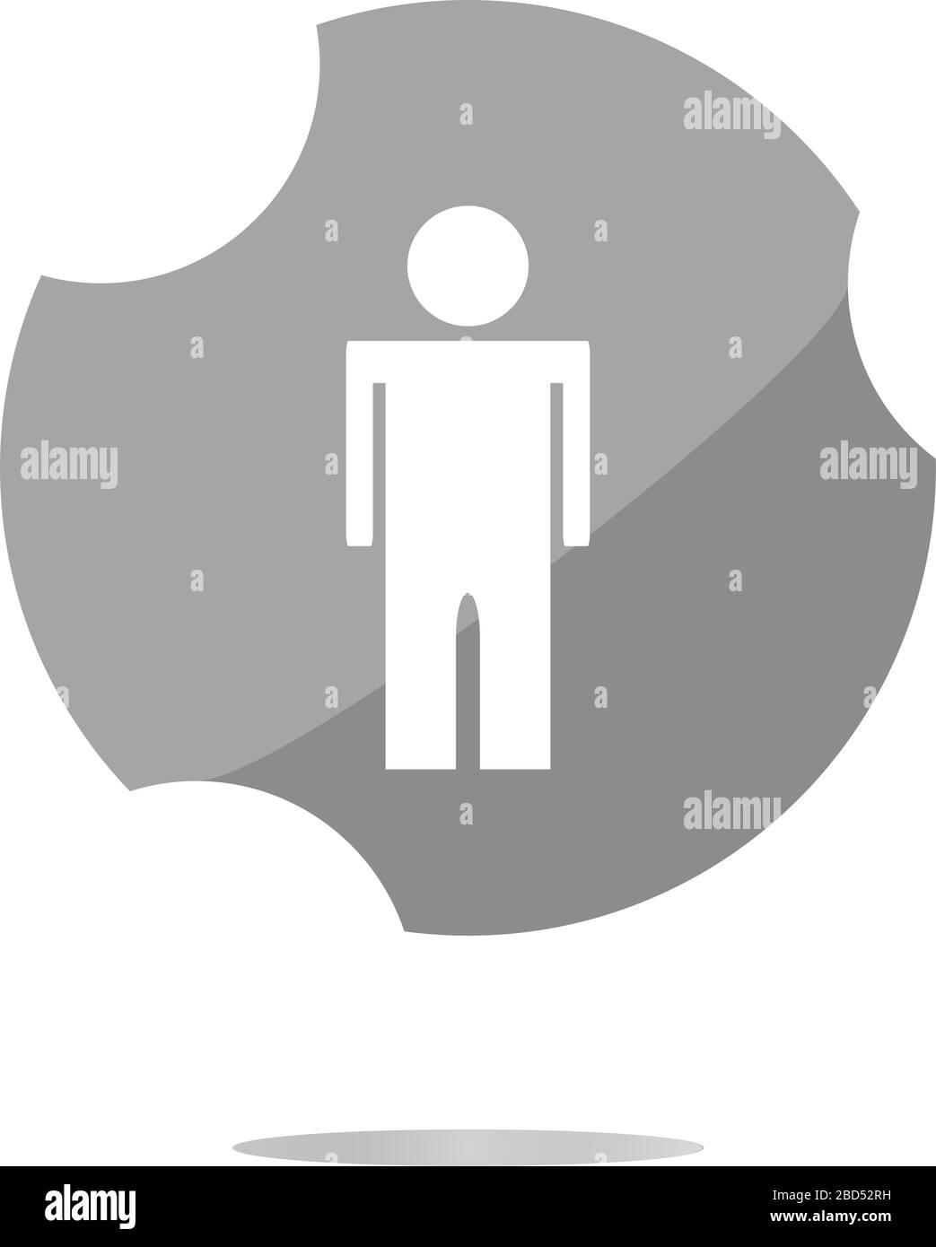 icon button with man inside . Trendy flat style sign isolated on white ...