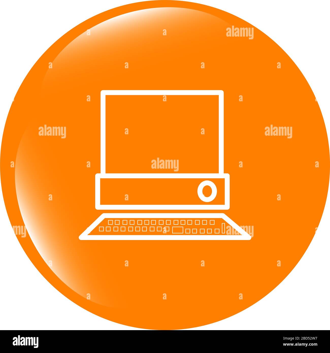 pc computer on web button (icon) isolated on white Stock Photo - Alamy