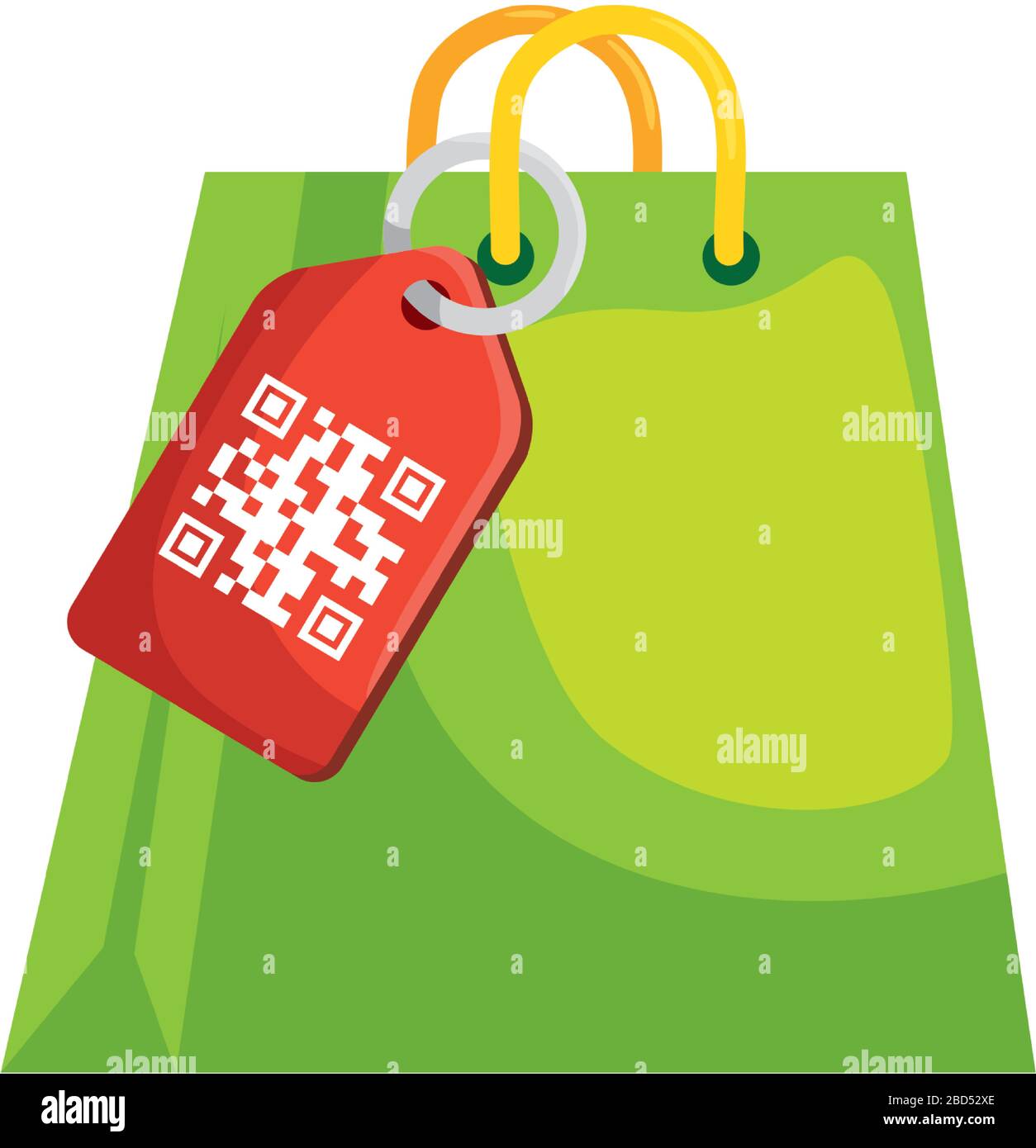 qr code over label and bag vector design Stock Vector Image & Art - Alamy