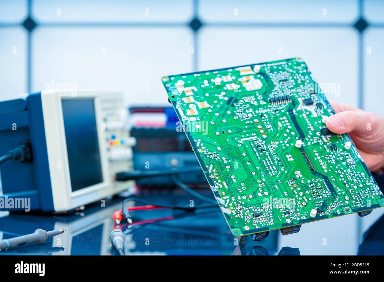 PCB witch microcontroller in electronics laboratory Stock Photo - Alamy