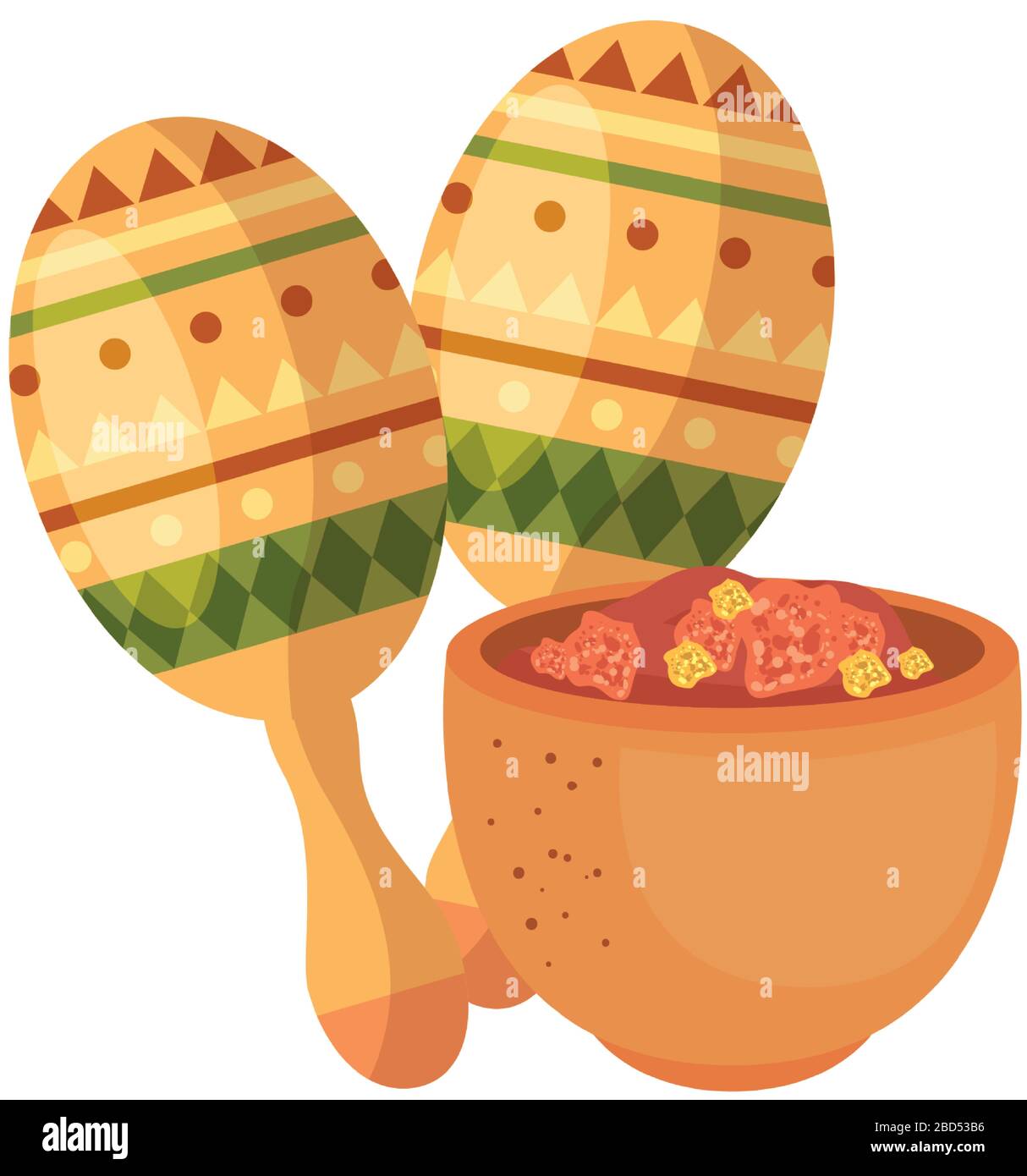 Isolated mexican maracas and bowl vector design Stock Vector Image ...