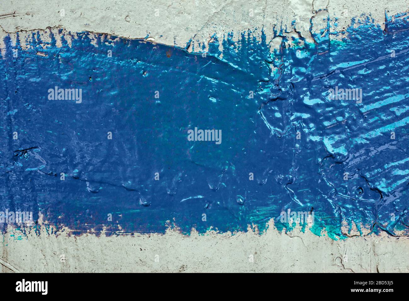 strip of blue paint on the wall. Use as frame or background Stock Photo ...