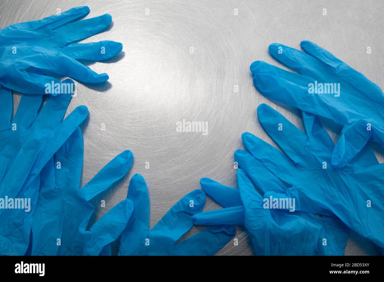 Blue gloves health protection hi-res stock photography and images - Alamy