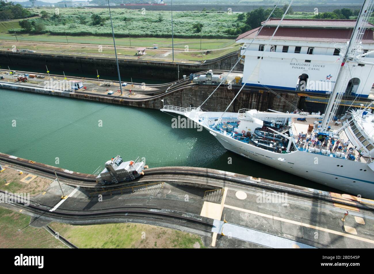 Miraflores locks at Panama Canal in Panama City Stock Photo - Alamy