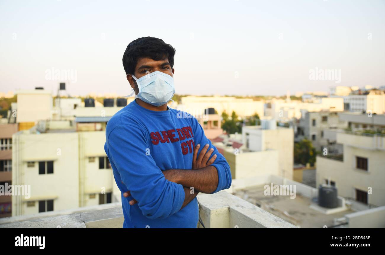 Indian masked man hi-res stock photography and images - Alamy