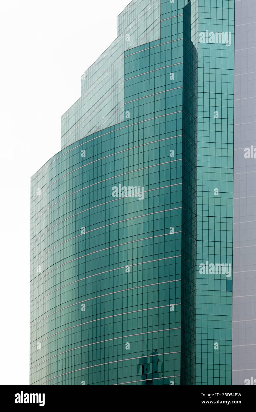 Thailand Bangkok 16 MAR 2020 Modern architecture of blue glass ...