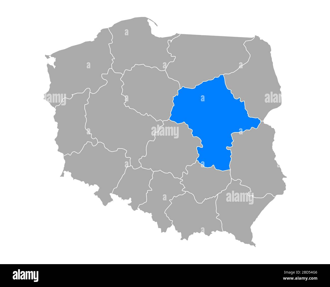 Map of Mazowieckie in Poland Stock Photo - Alamy
