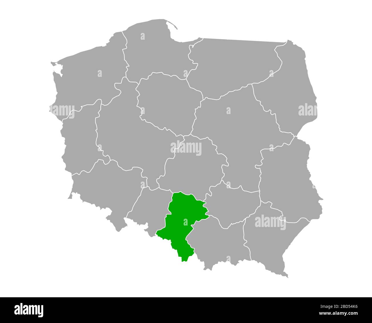 Map of Slaskie in Poland Stock Photo - Alamy
