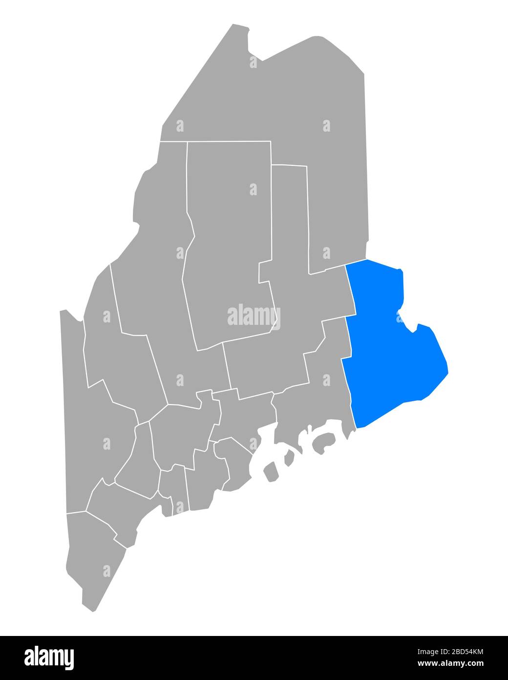 Map of Washington in Maine Stock Photo - Alamy