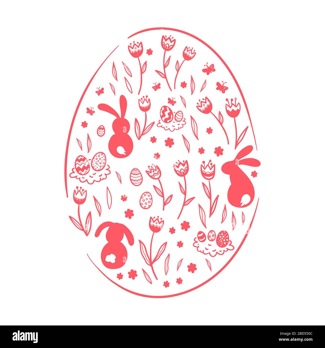 Hand drawn tulip vector Cut Out Stock Images & Pictures - Alamy