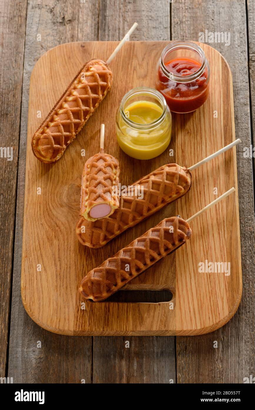 Waffle dogs hi-res stock photography and images - Alamy
