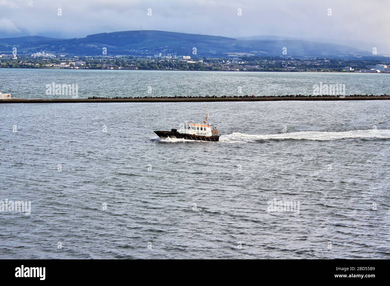 Dublin / Ireland - 31 Jul 2013: The speed boat in St George's Channel ...