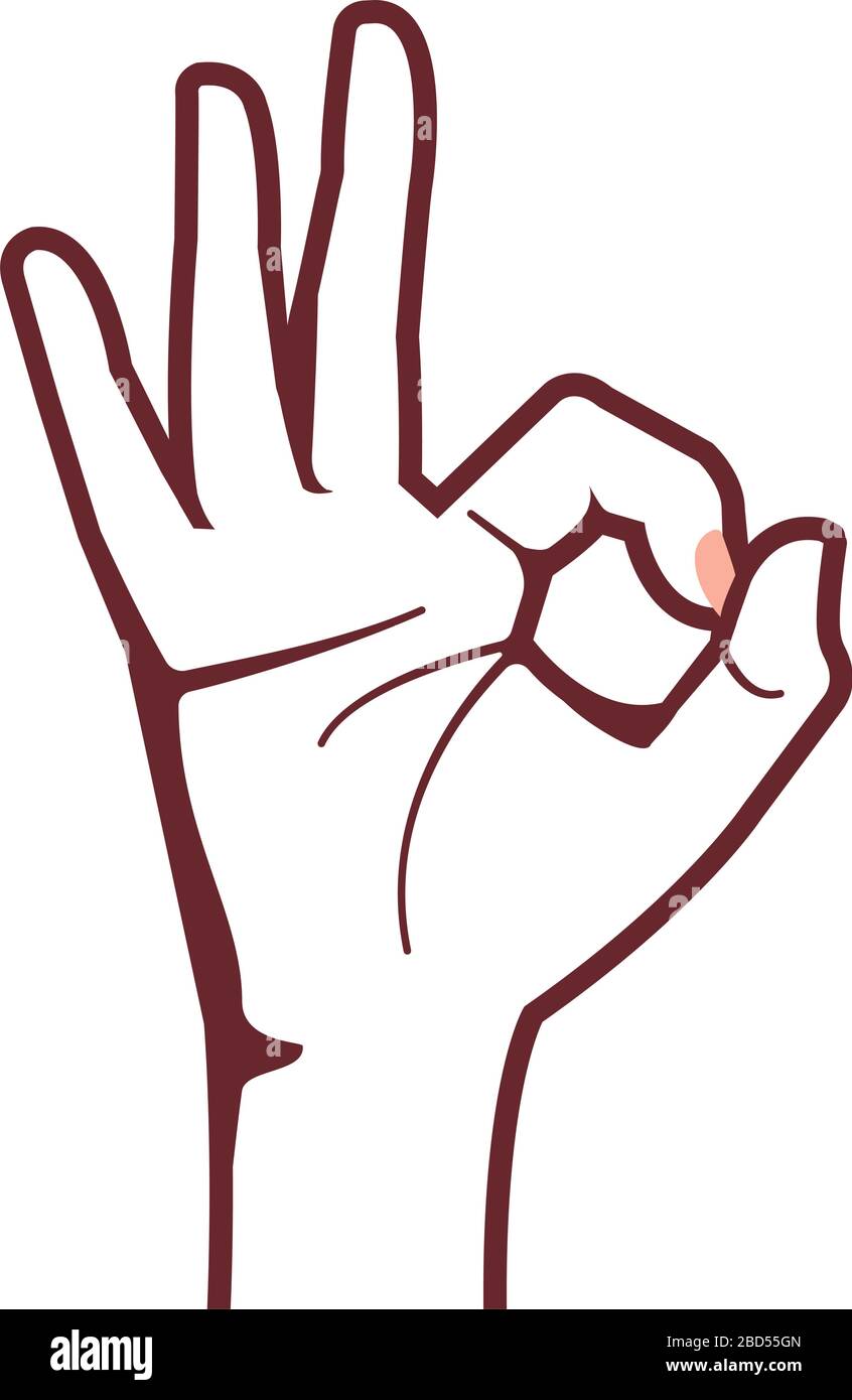 Female hand gesture (hand sign) vector illustration / ok sign Stock ...