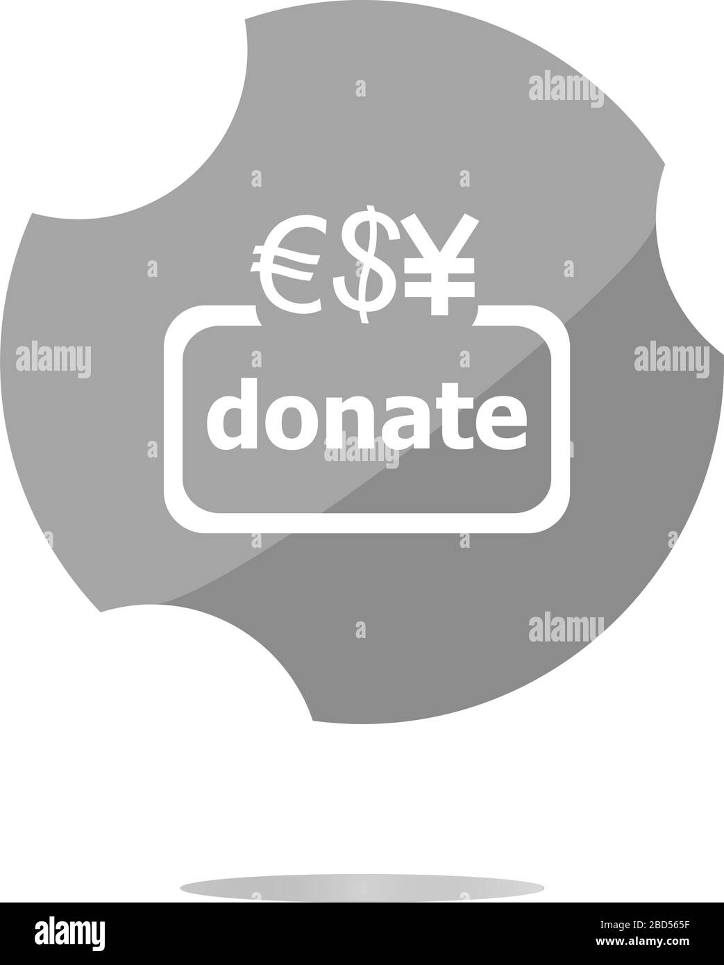 Donate sign icon. Dollar usd, yen and euro symbol Stock Photo - Alamy