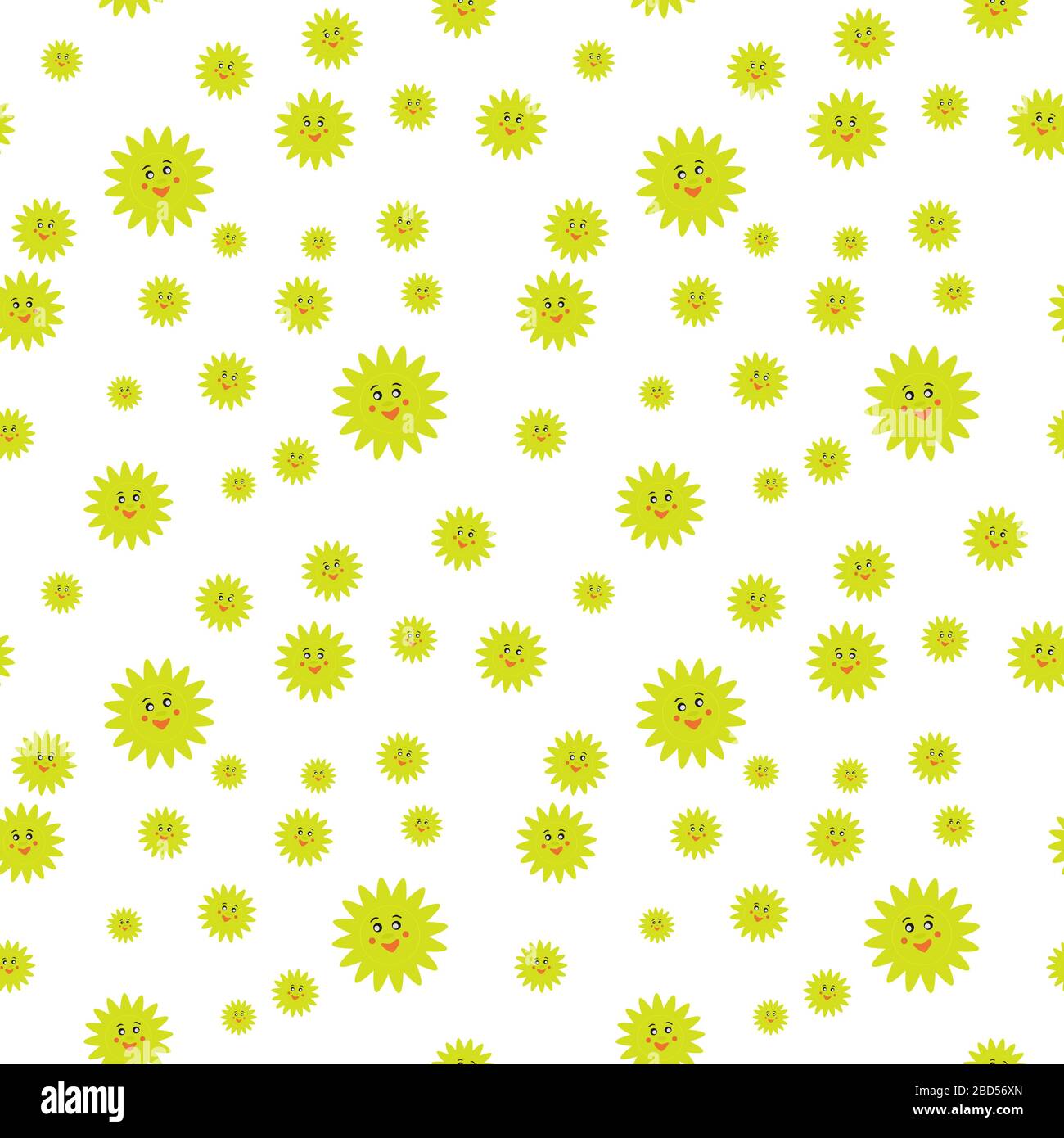 Yellow sunshine on white background. Seamless background Stock Photo ...