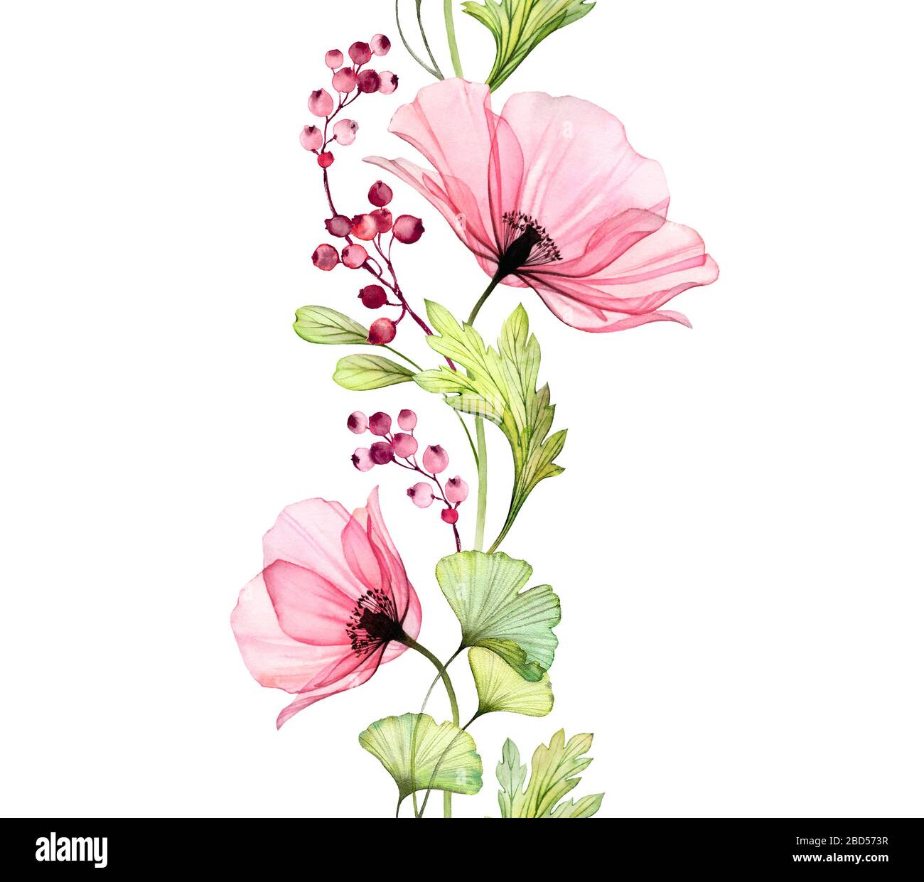 Vertical seamless floral border hi-res stock photography and images - Alamy