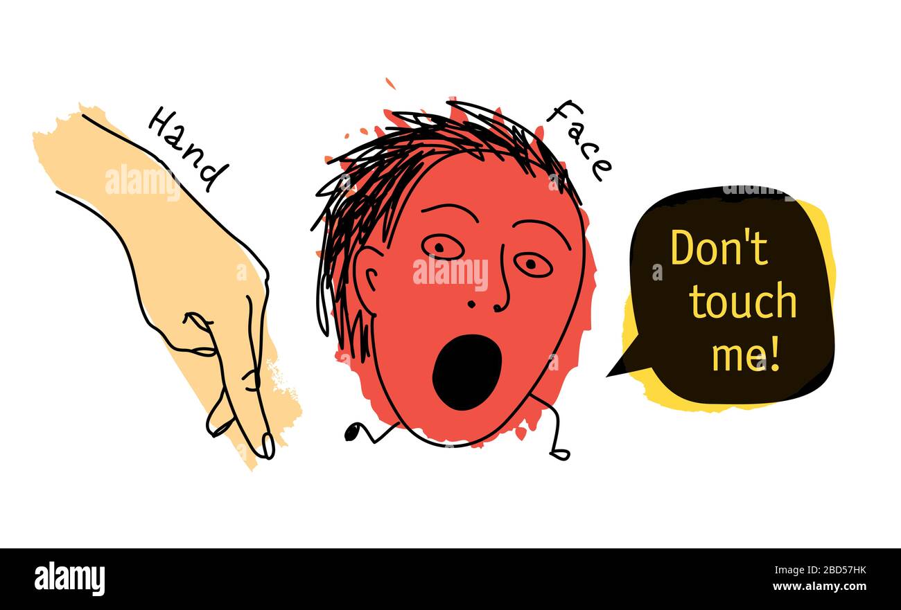 Doodles dont touch me hand face prohibition Stock Vector Image & Art ...
