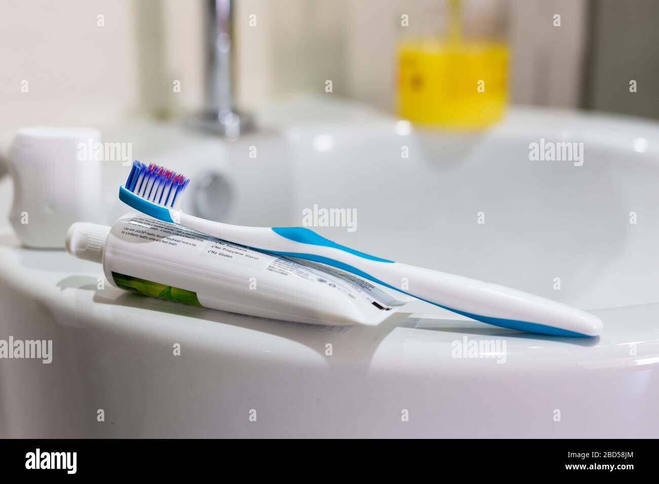 Oral care products Stock Photo - Alamy