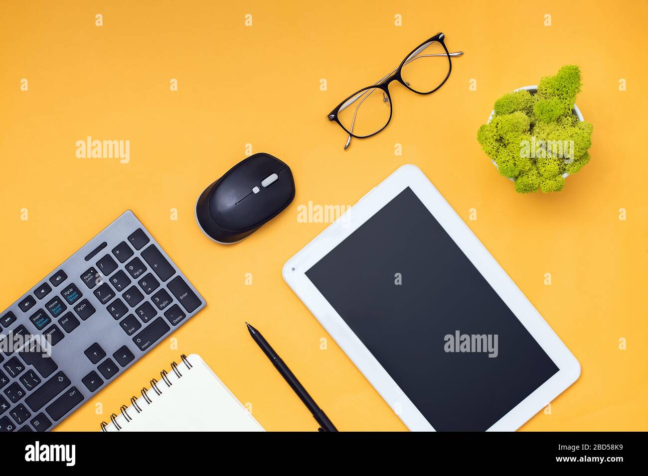 Modern workplace, top view. Flat lay composition Stock Photo - Alamy