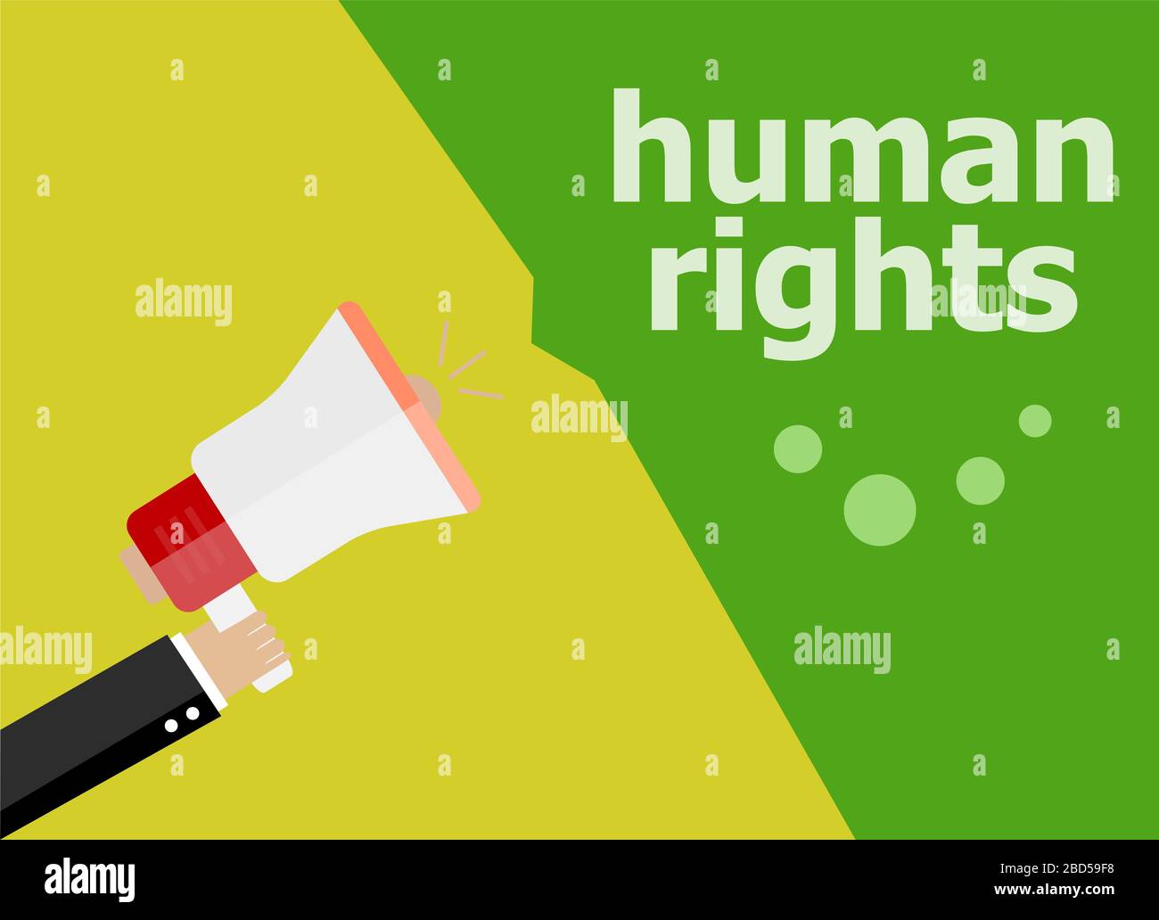 human rights. Hand holding a megaphone. flat style Stock Photo - Alamy