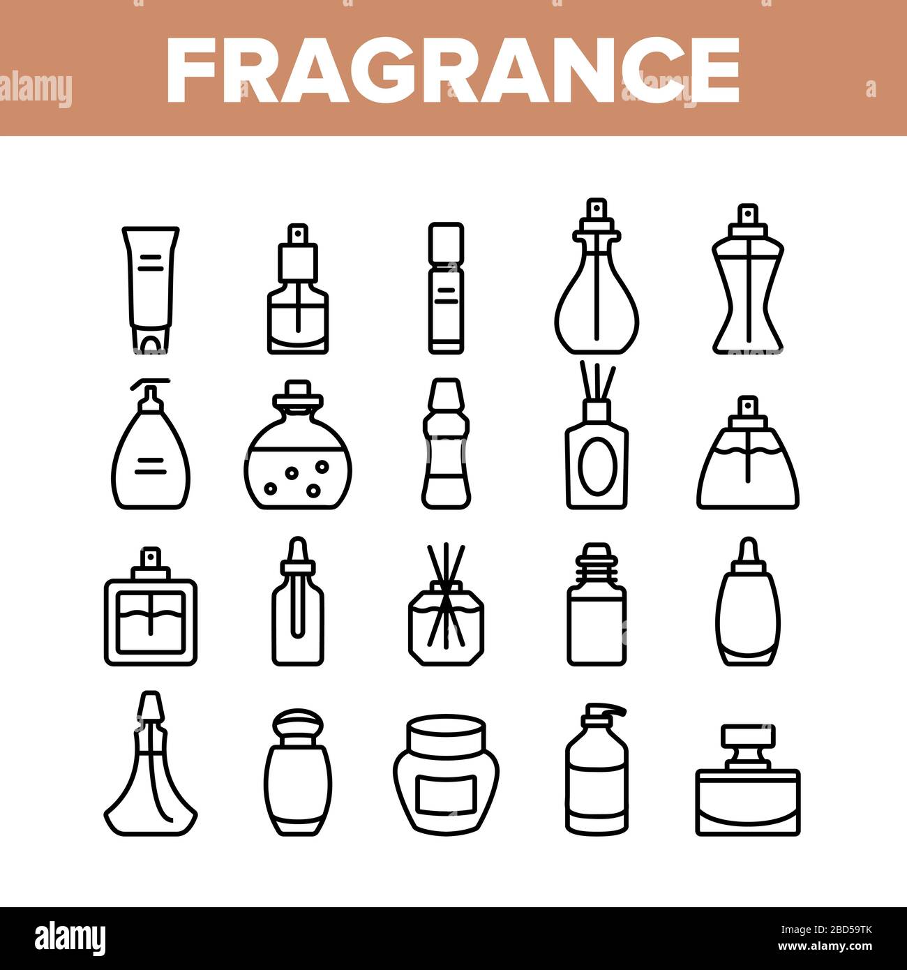 Fragrance Bottles Collection Icons Set Vector Stock Vector Image & Art ...