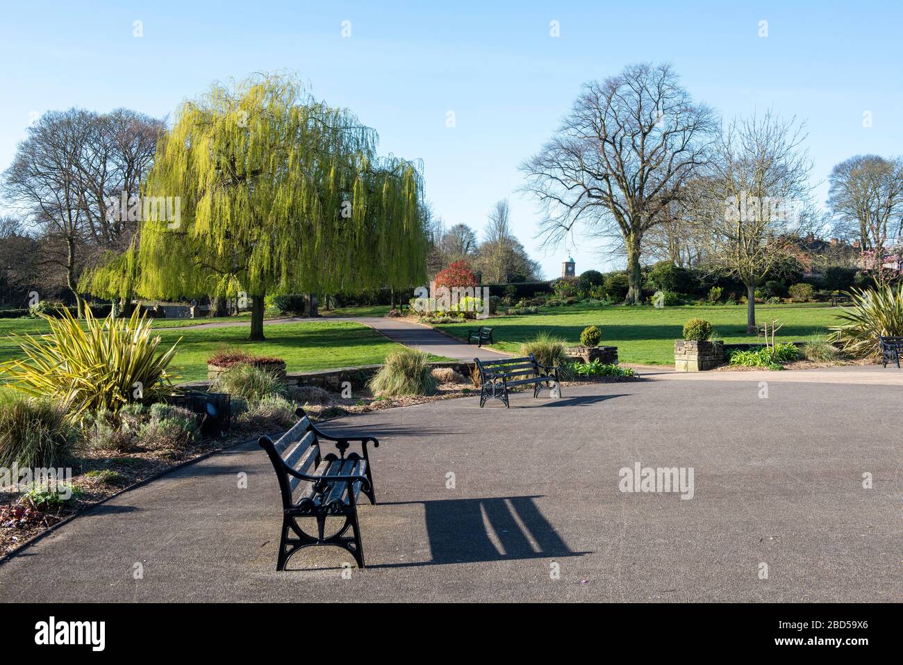 Sunny spring day at Carr Bank Park, captured during the Covid-19 ...
