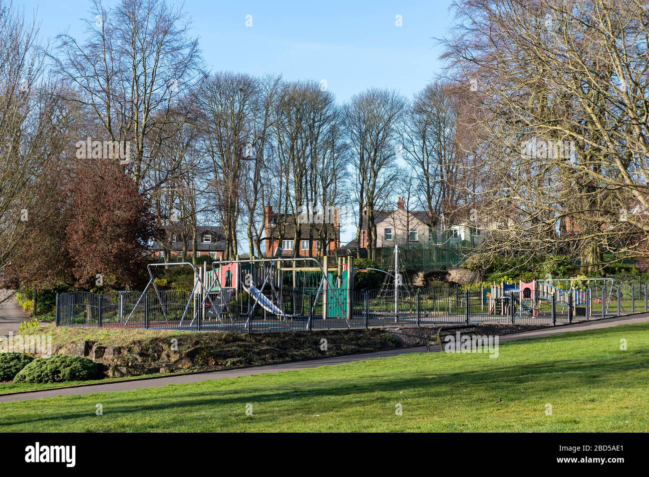 Playground at Carr Bank Park, captured during the Covid-19 lockdown ...
