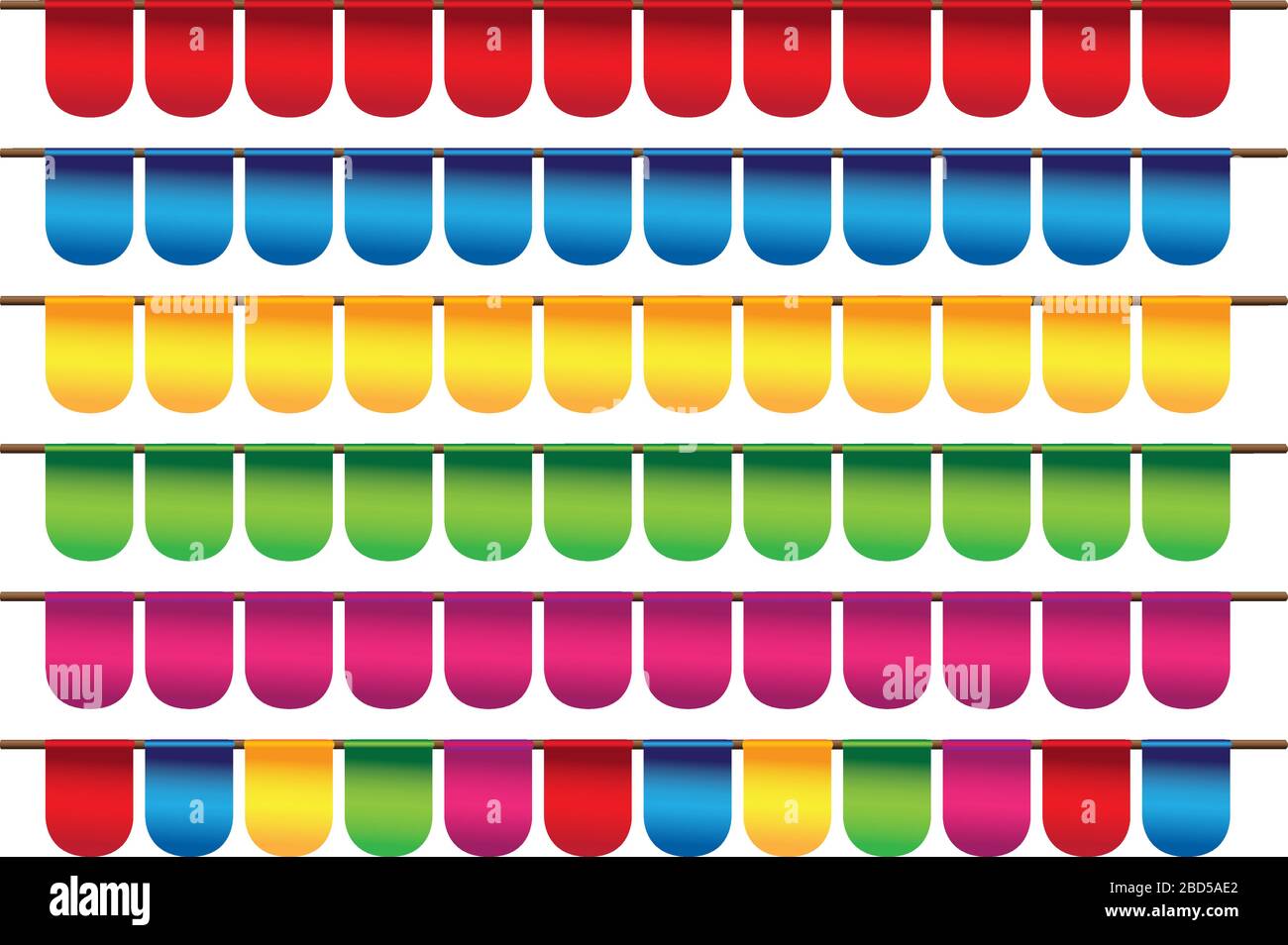 Small flags in different colors. Vector illustration Stock Vector Image ...