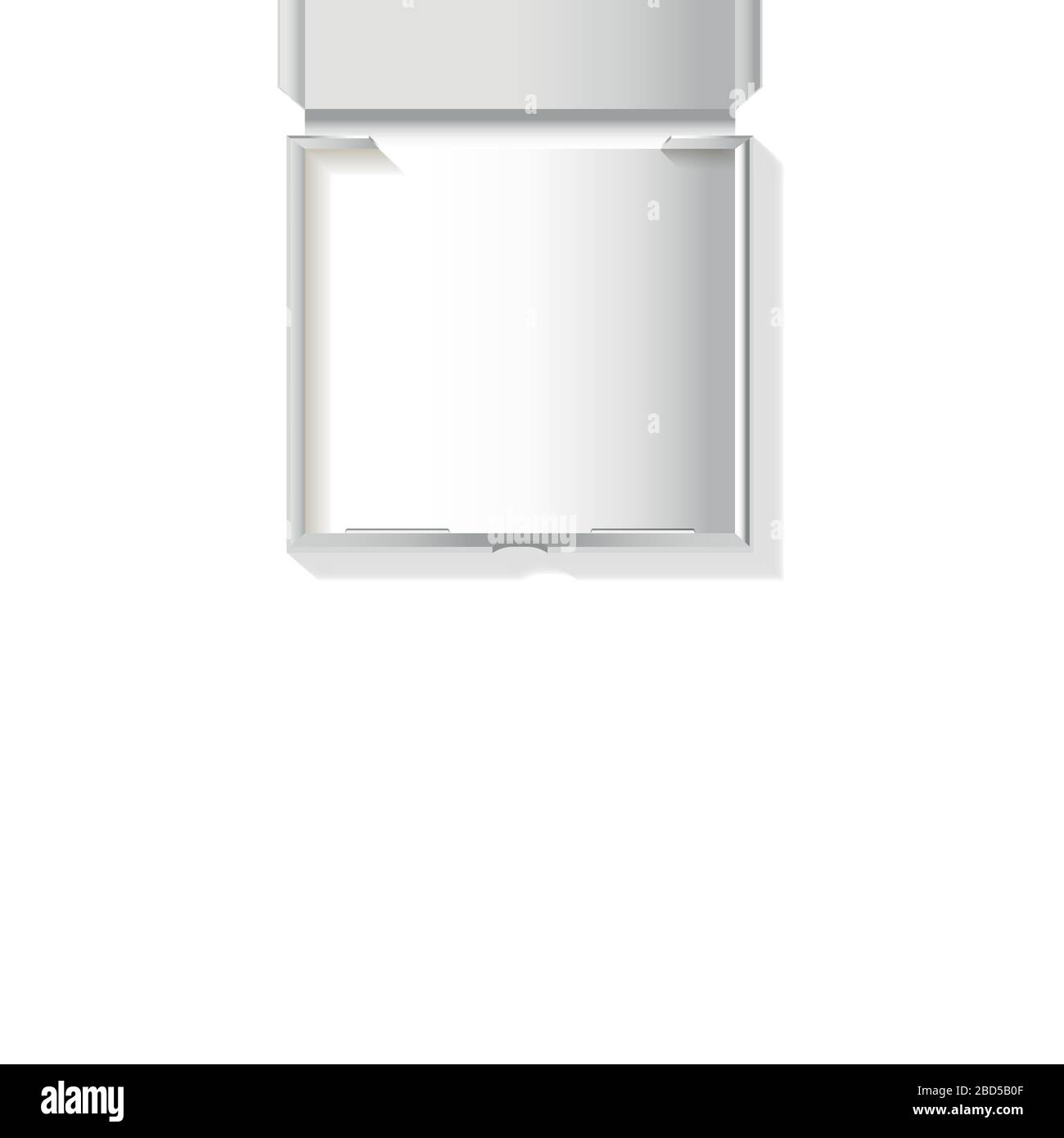 Open white cardboard pizza box top view. Pizza delivery. Mock up pizza ...