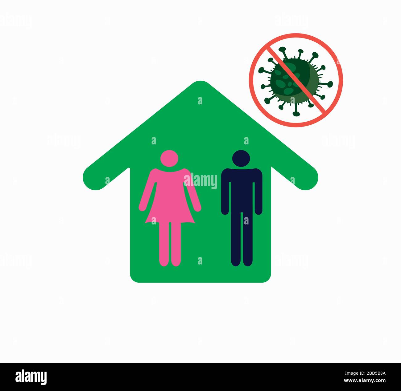 Stay home icon, quarantine self-isolation. Vector illustration on a ...
