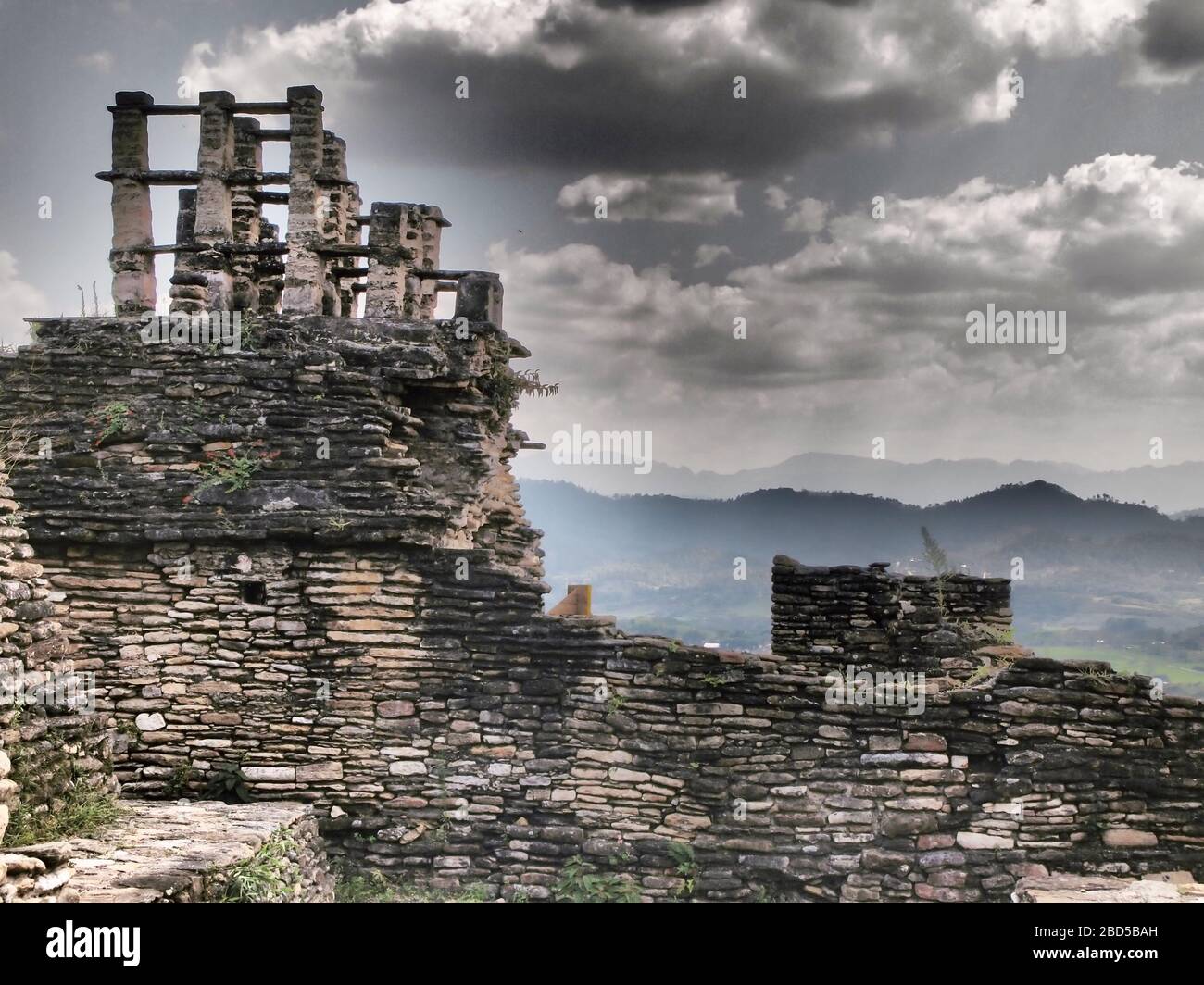 Ruins of the archaeological site of Tonina, a Mayan palace complex in ...