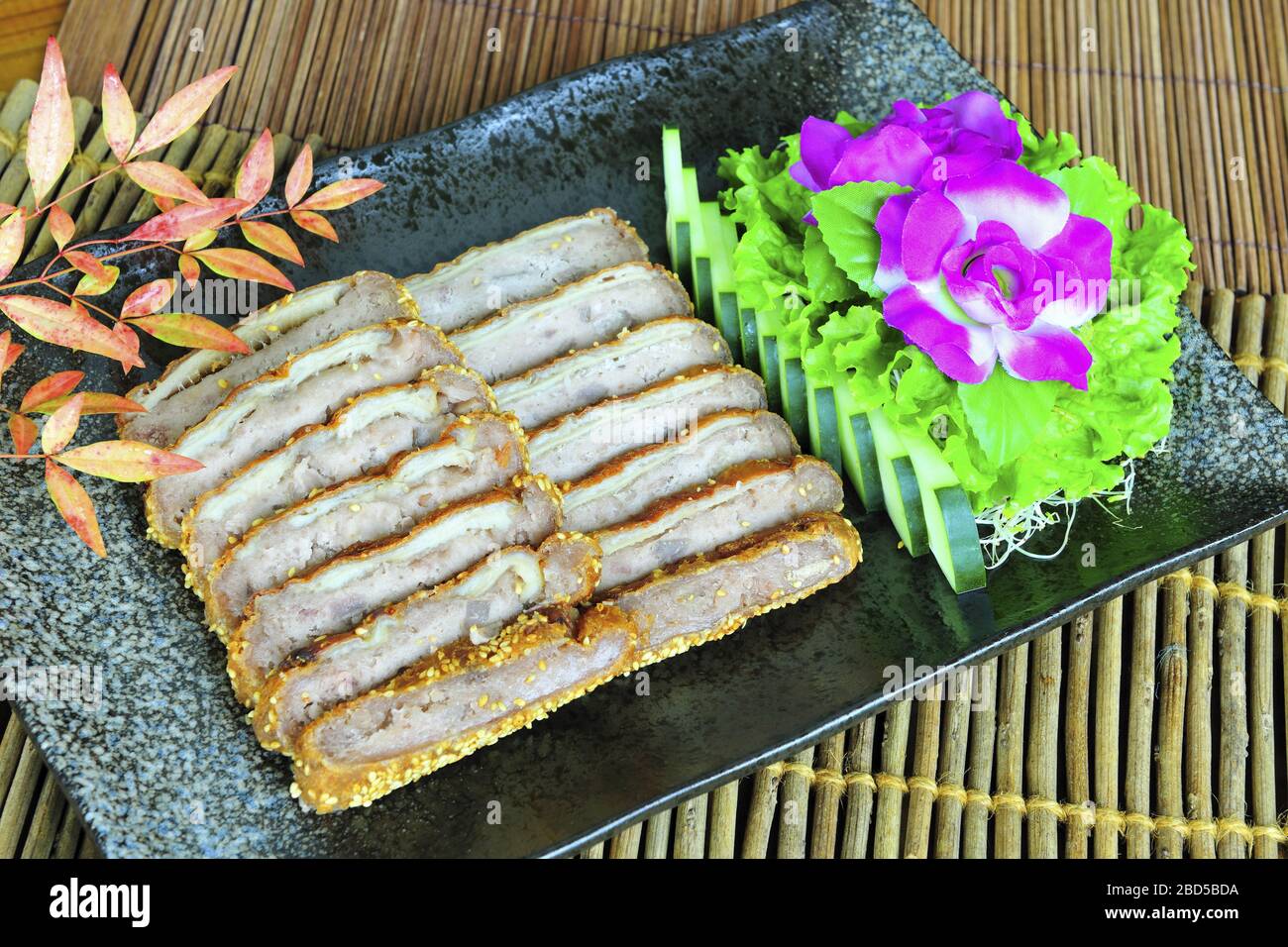The food portrait of sliced pork chop Stock Photo - Alamy