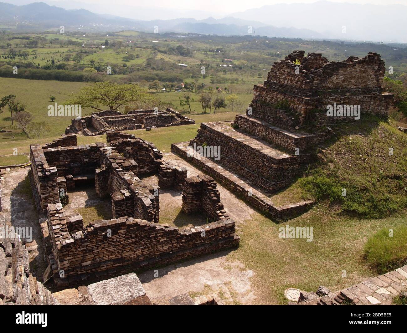 Ruins of the archaeological site of Tonina, a Mayan palace complex in ...