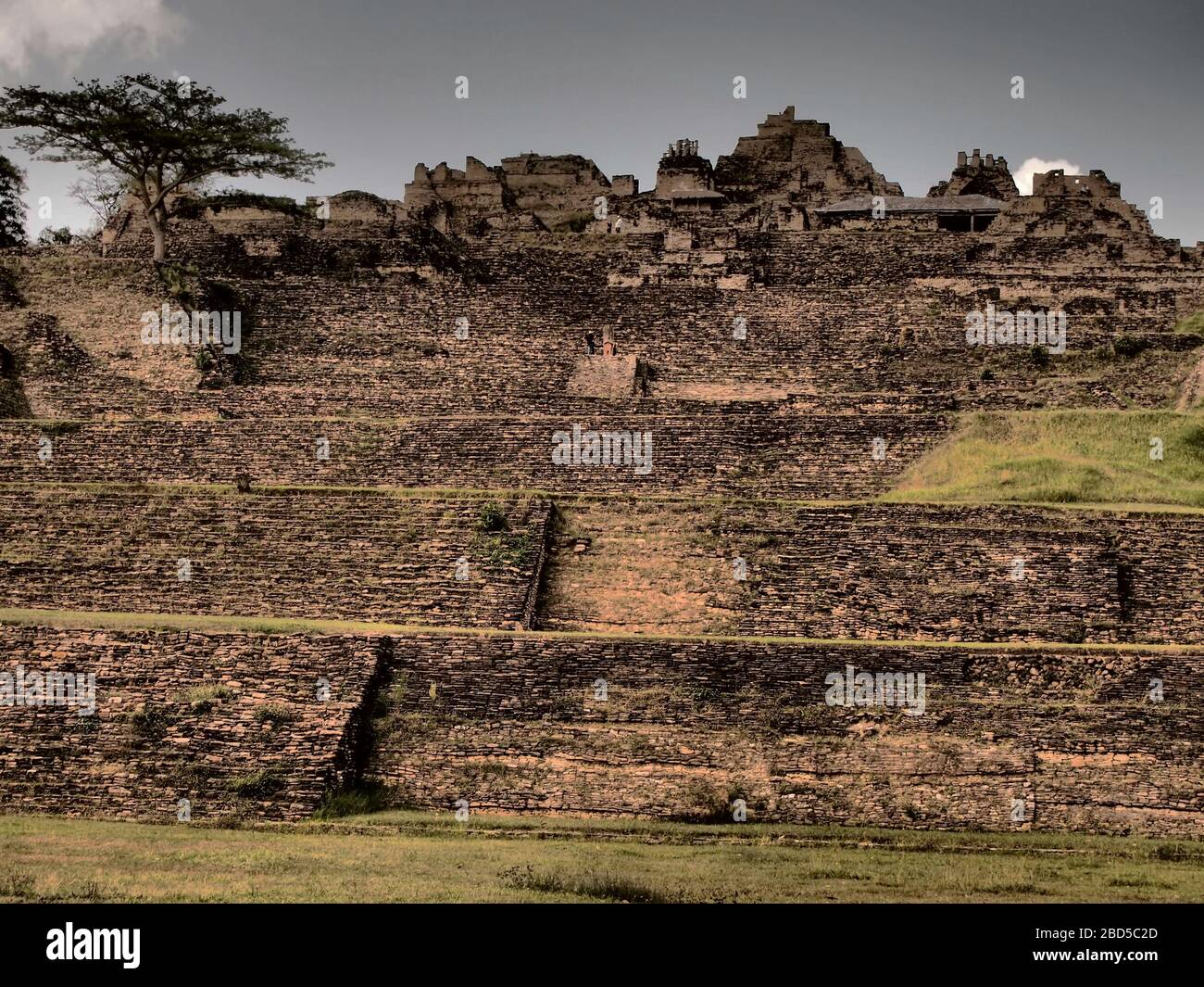 Ruins of the archaeological site of Tonina, a Mayan palace complex in ...