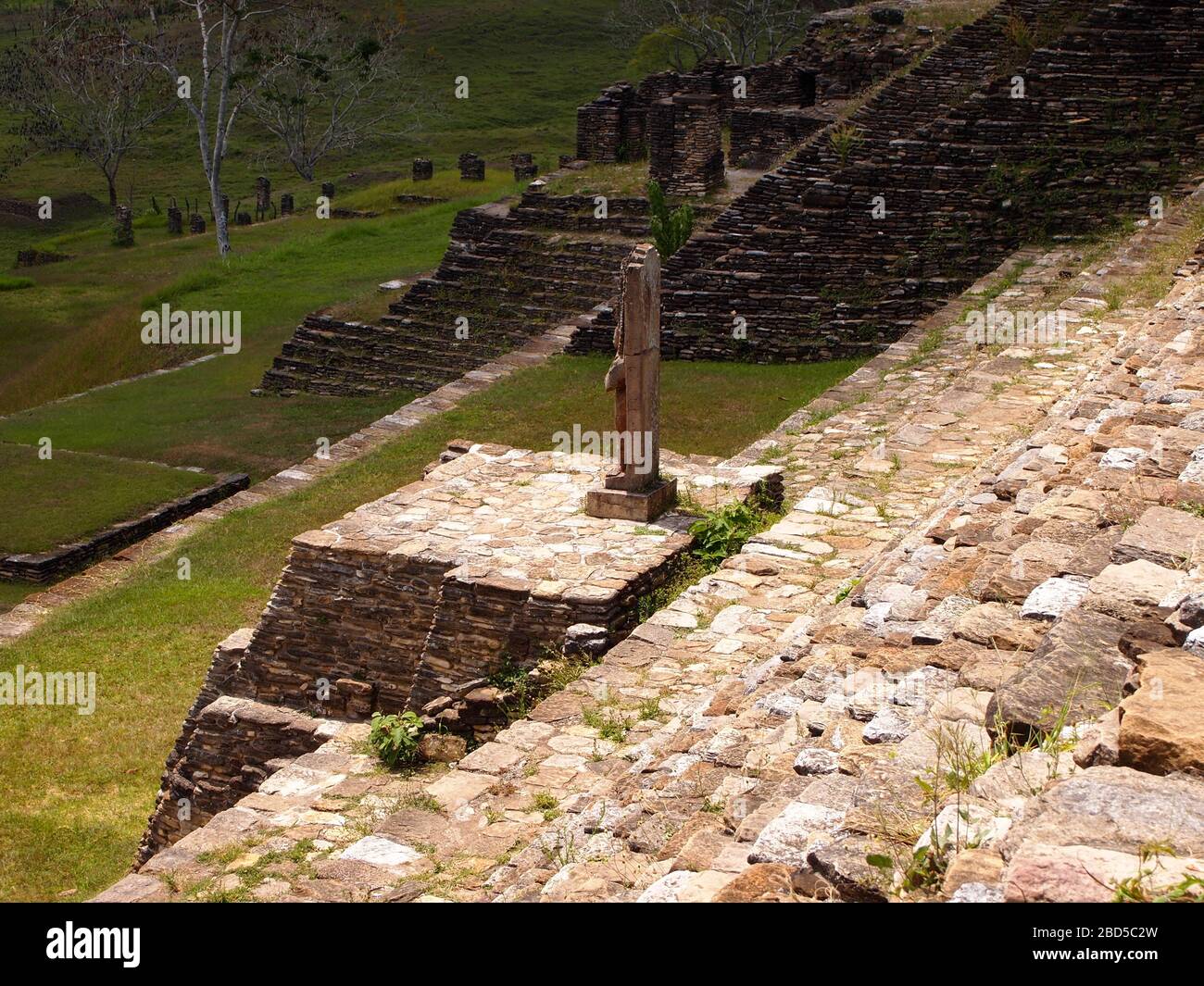 Ruins of the archaeological site of Tonina, a Mayan palace complex in ...