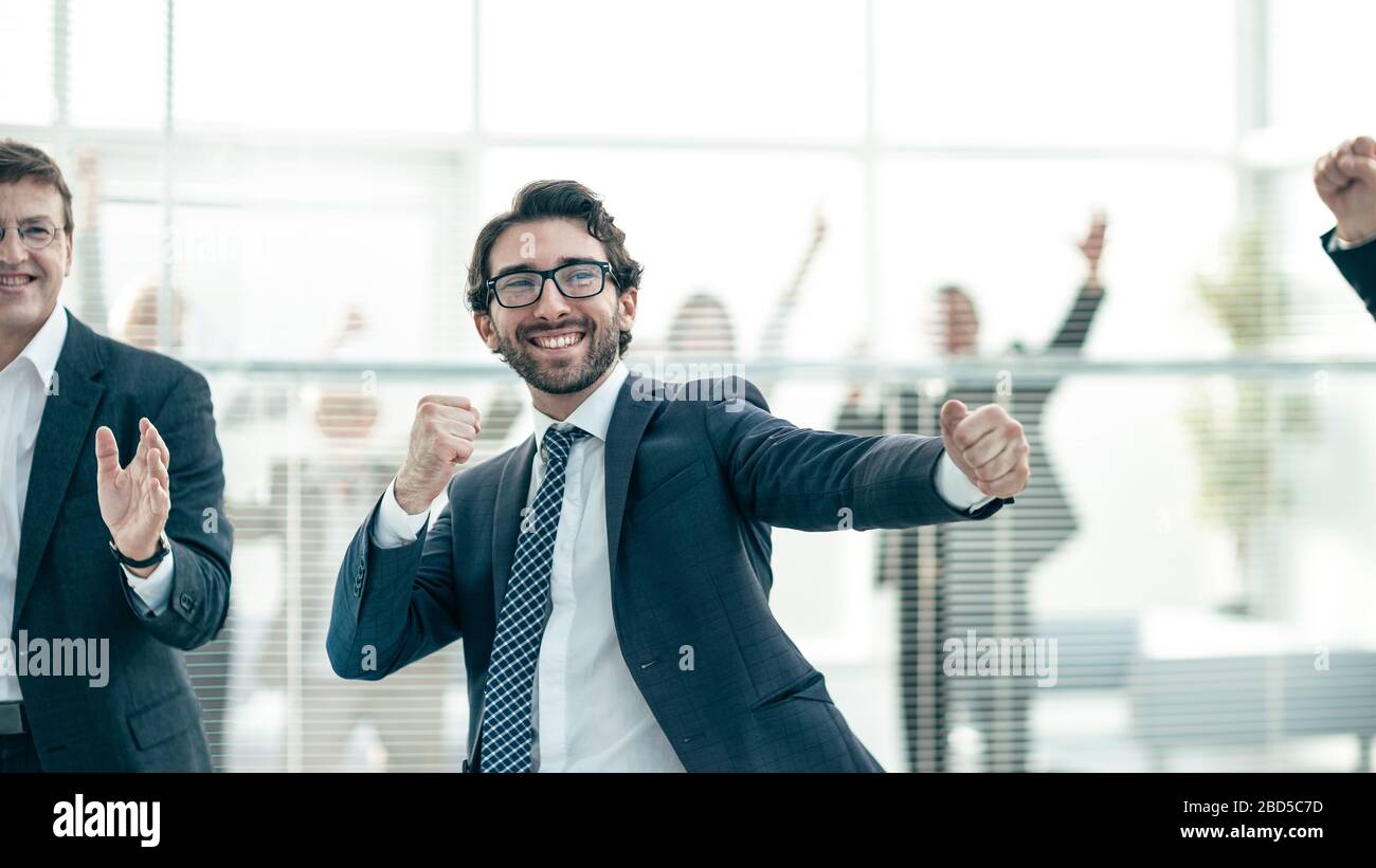 Successful gesture employee team office hi-res stock photography and ...