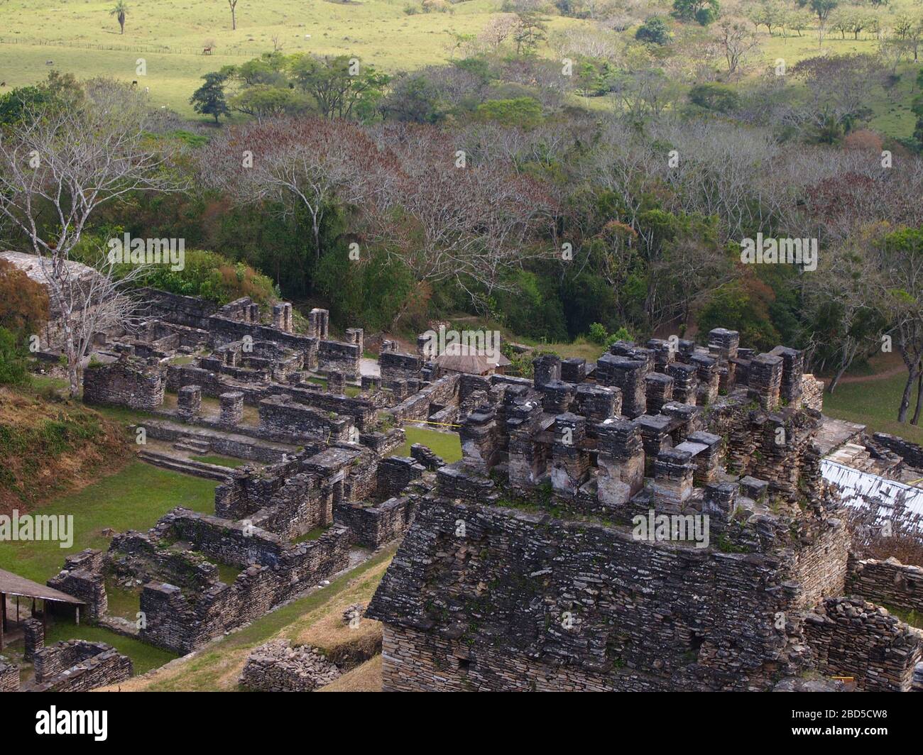 Ruins of the archaeological site of Tonina, a Mayan palace complex in ...