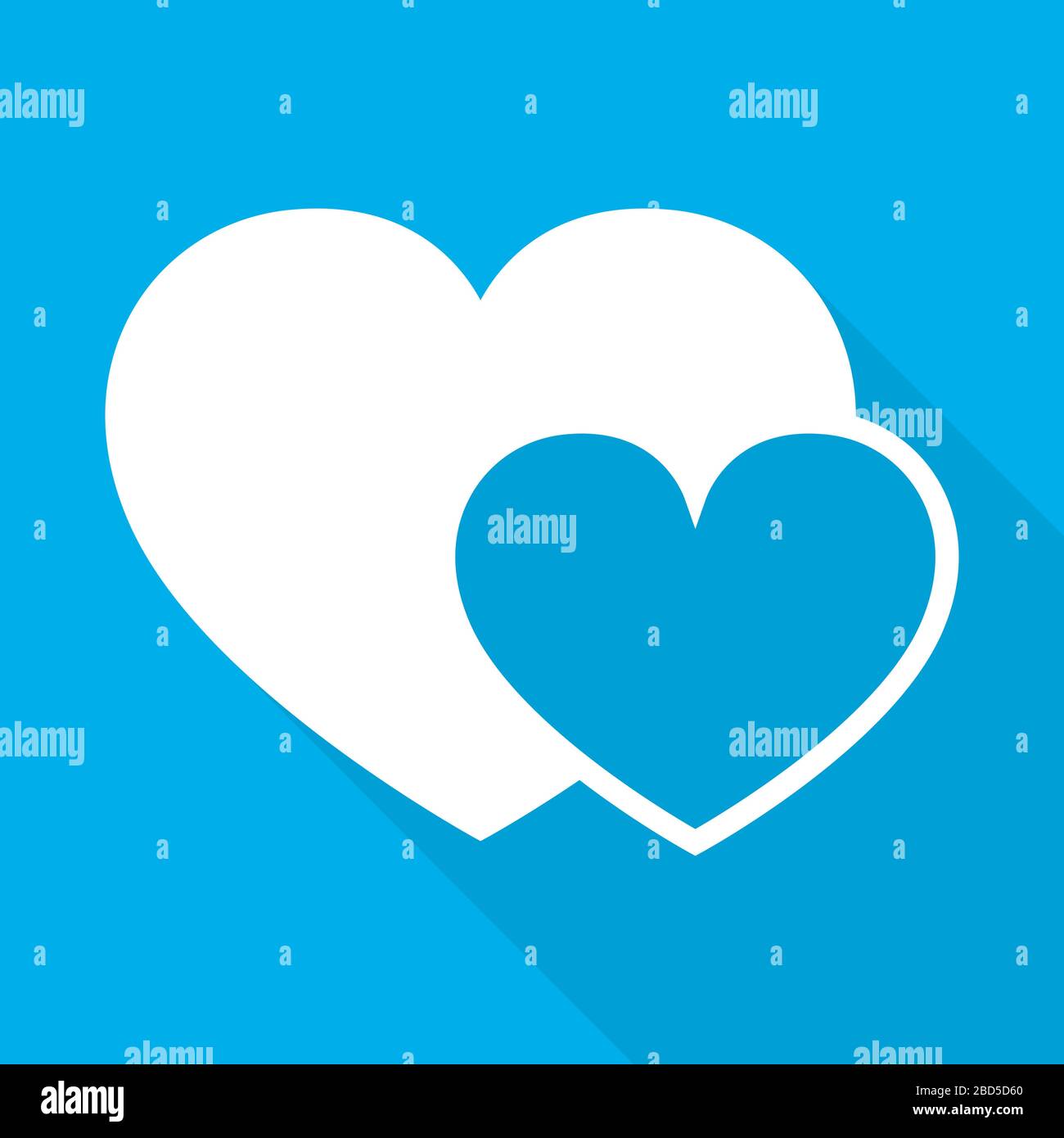 Abstract heart shape outline. Vector illustration. White heart icon ...