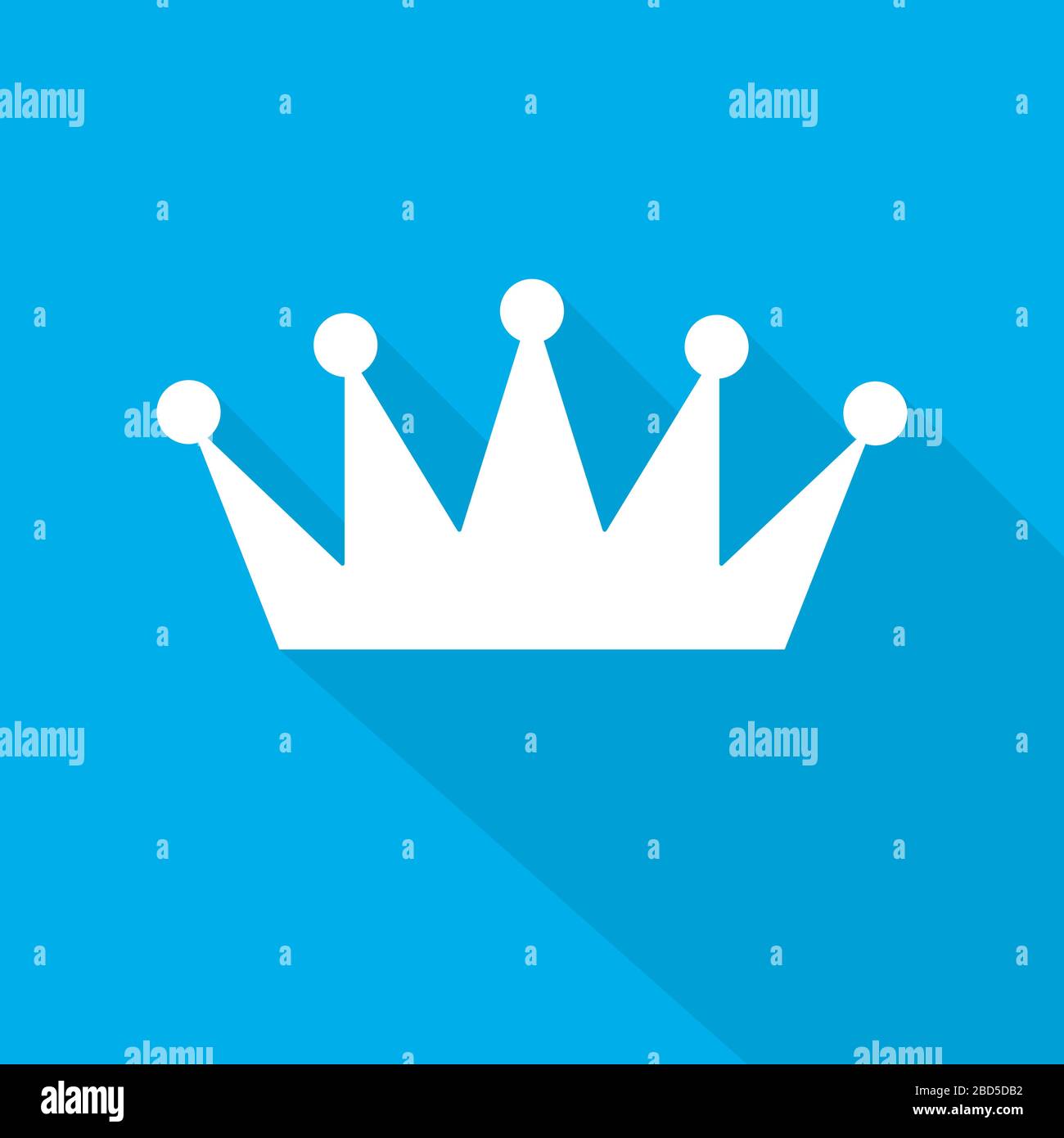 White crown icon in flat design. Vector illustration. Symbol of crown ...