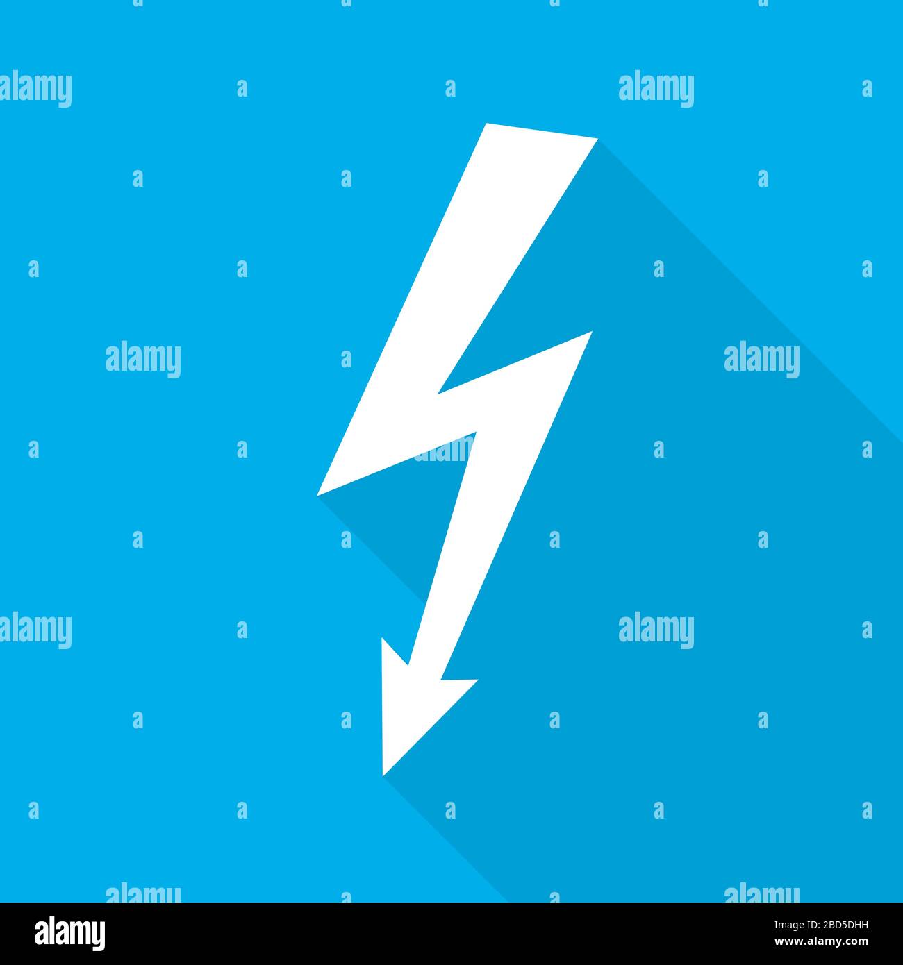 White lightning icon in flat design. Vector illustration. Symbol of ...